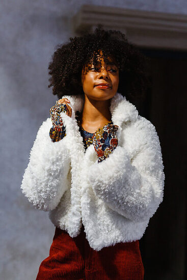 Fur cropped coat store